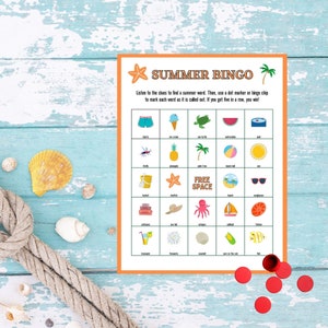 Summer Bingo Game for Kids, Printable Summer Bingo Cards, Summer Bingo ...