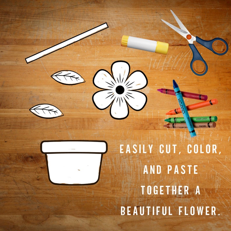 Build A Flower Printable Craft,indoor Preschool Activity,early Spring ...
