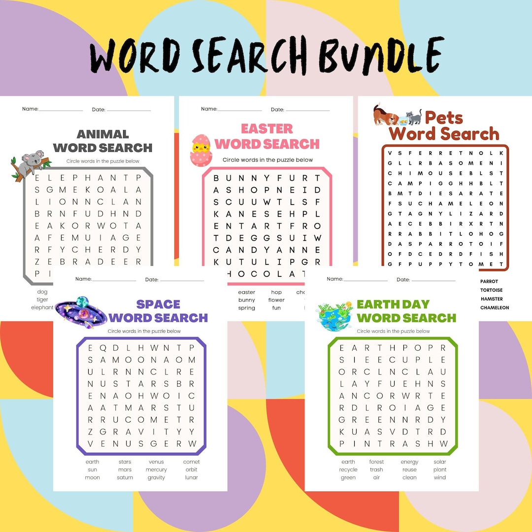 Fun Word Search,word Search Kids Activity,word Search Puzzle,kids Word ...