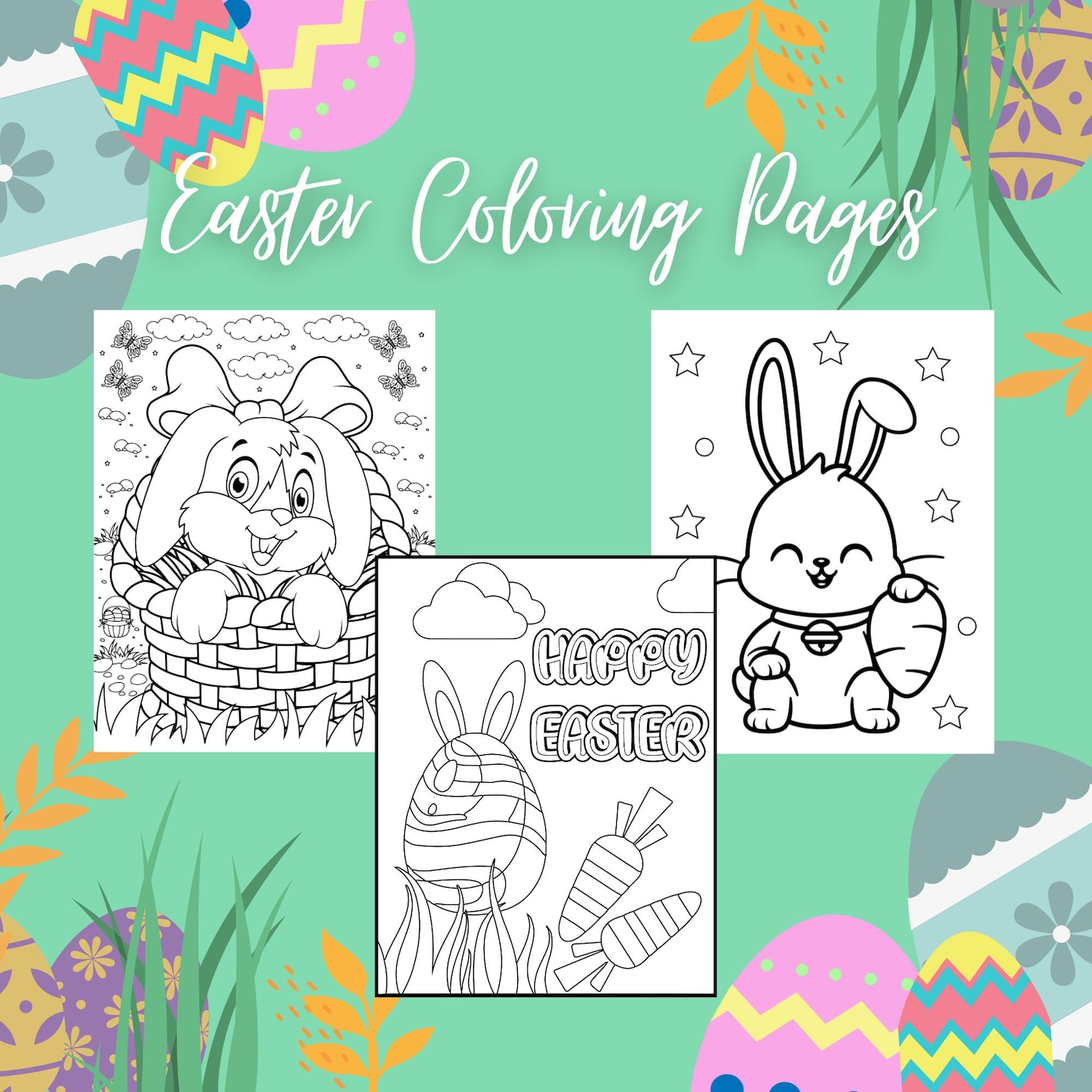 Bunny Coloring,easter Coloring Pages,color Pages Easter,easter Coloring ...
