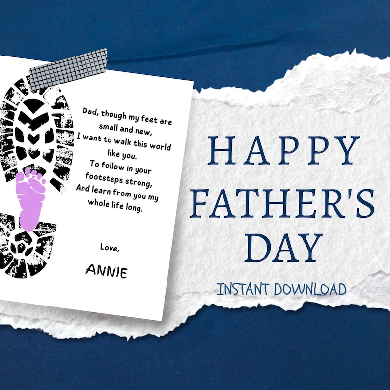 Fathers Day Poem Printable, Footprint DIY Gift, Crafts for Pre-k and ...