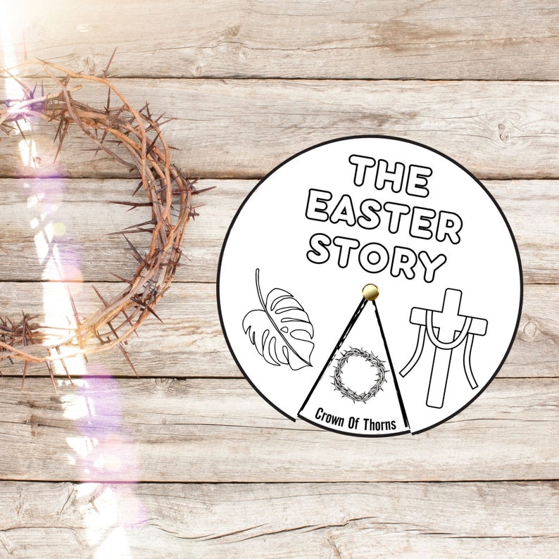 Easter Story Coloring Wheel Printable Bible Verse - Etsy
