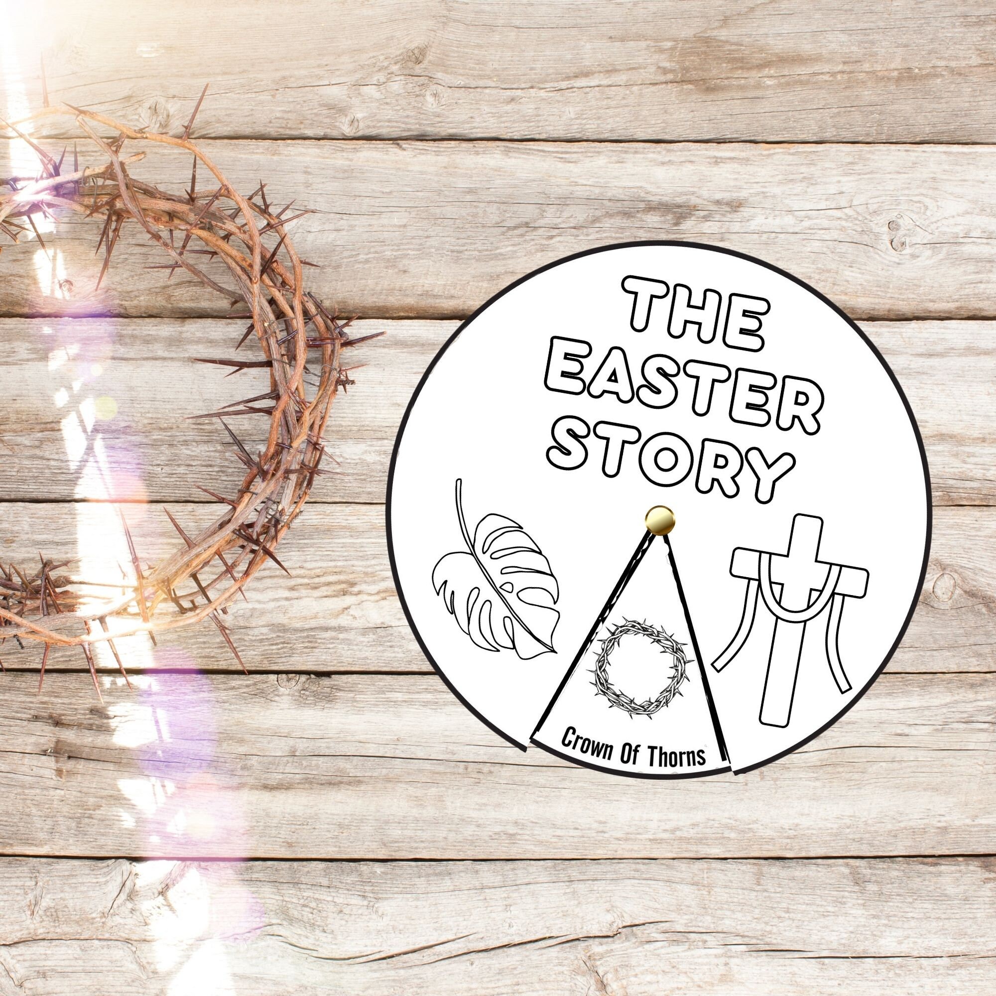Easter Story Coloring Wheel, Printable Bible Verse Activity,holy Week ...