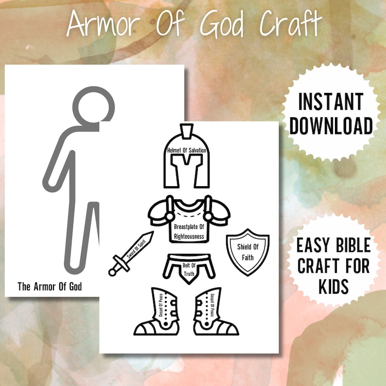 Armor of God Craft: Printable Bible Lesson (digital Download) - Etsy