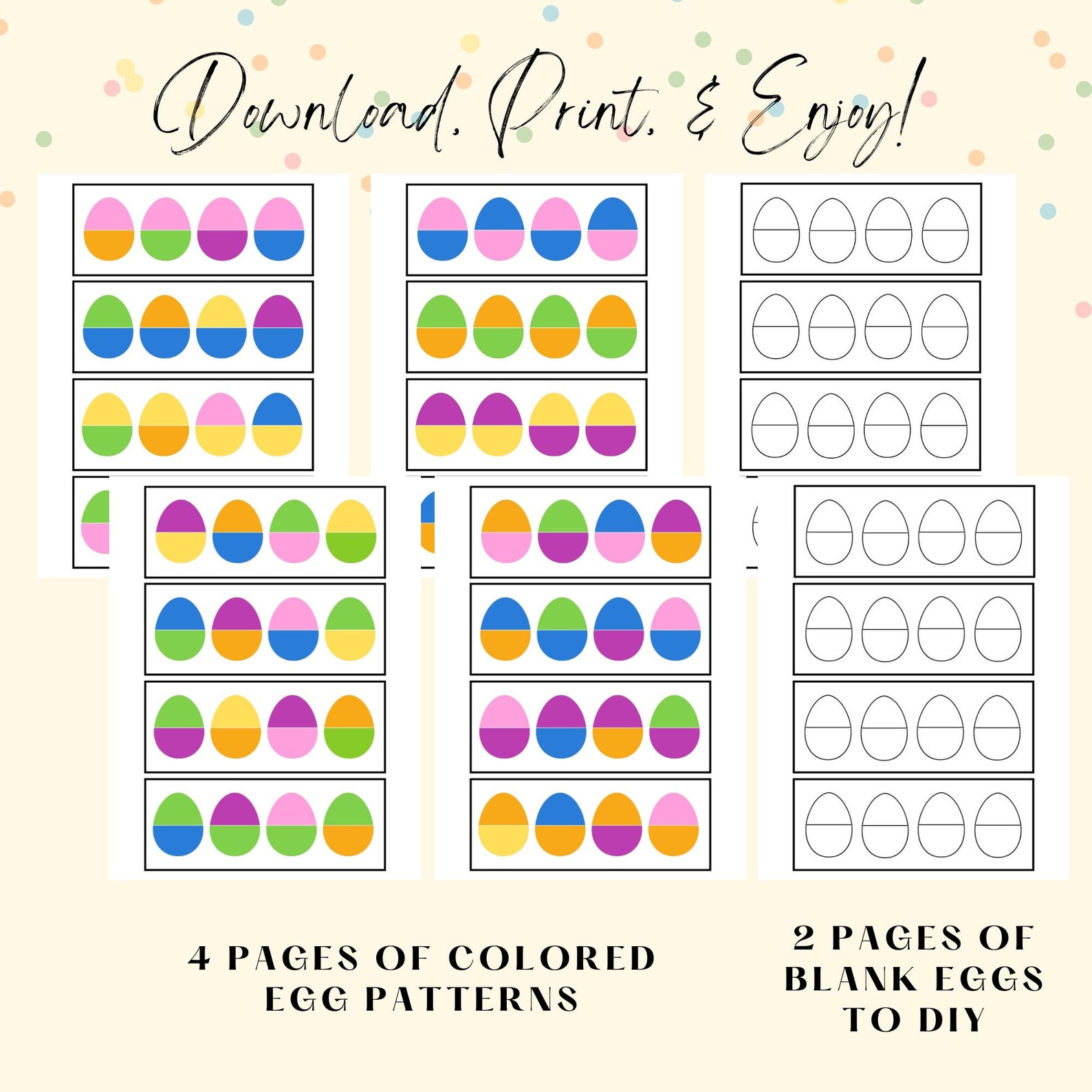 Easter Egg Match Printable Game,diy Easter Sensory,egg Match,color ...
