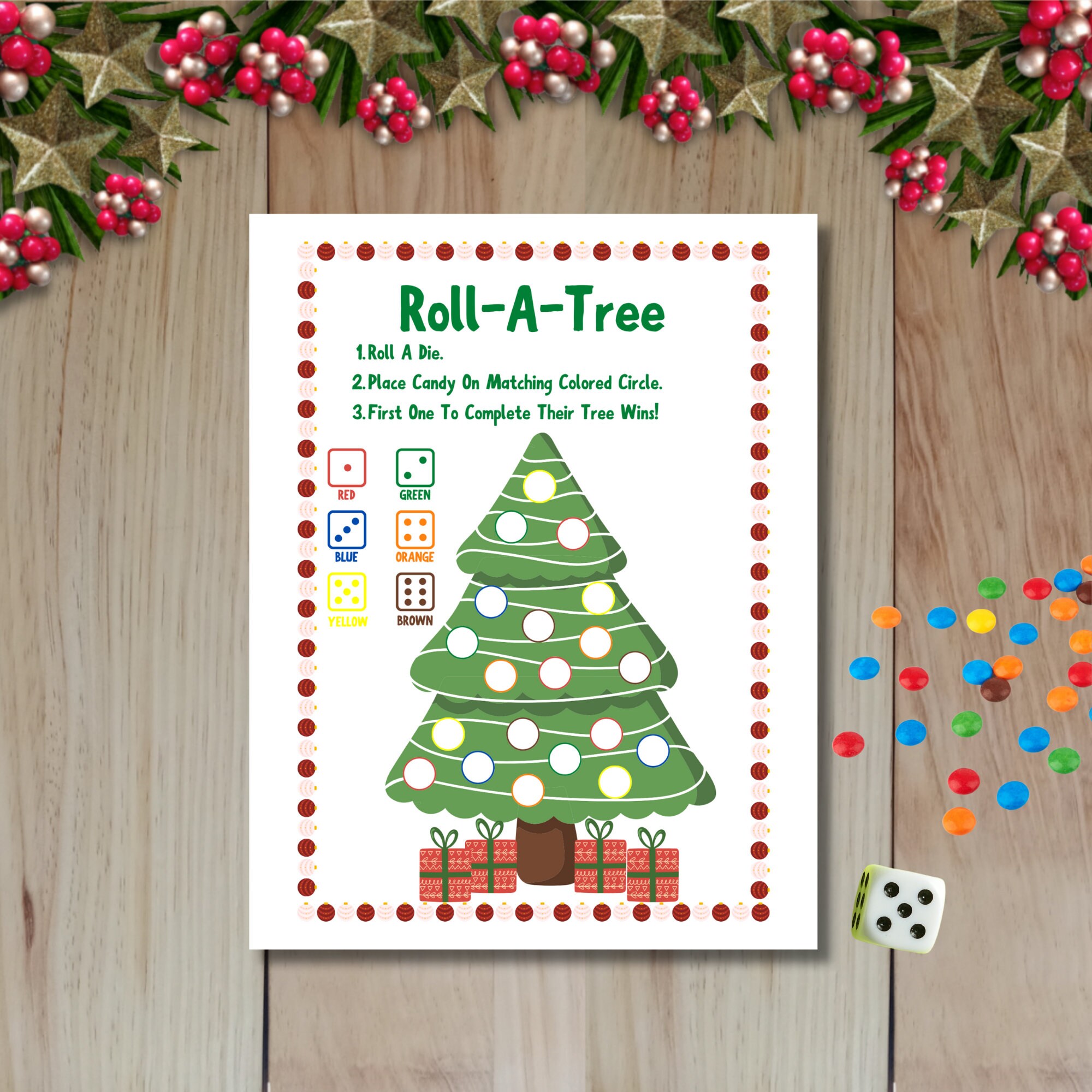 Roll A Tree Dice Game,roll A Tree Christmas Game,holiday Math Teacher ...