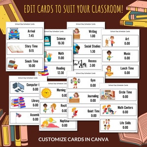 School Day Routine Cards: Visual Schedule, Classroom Calendar (digital ...