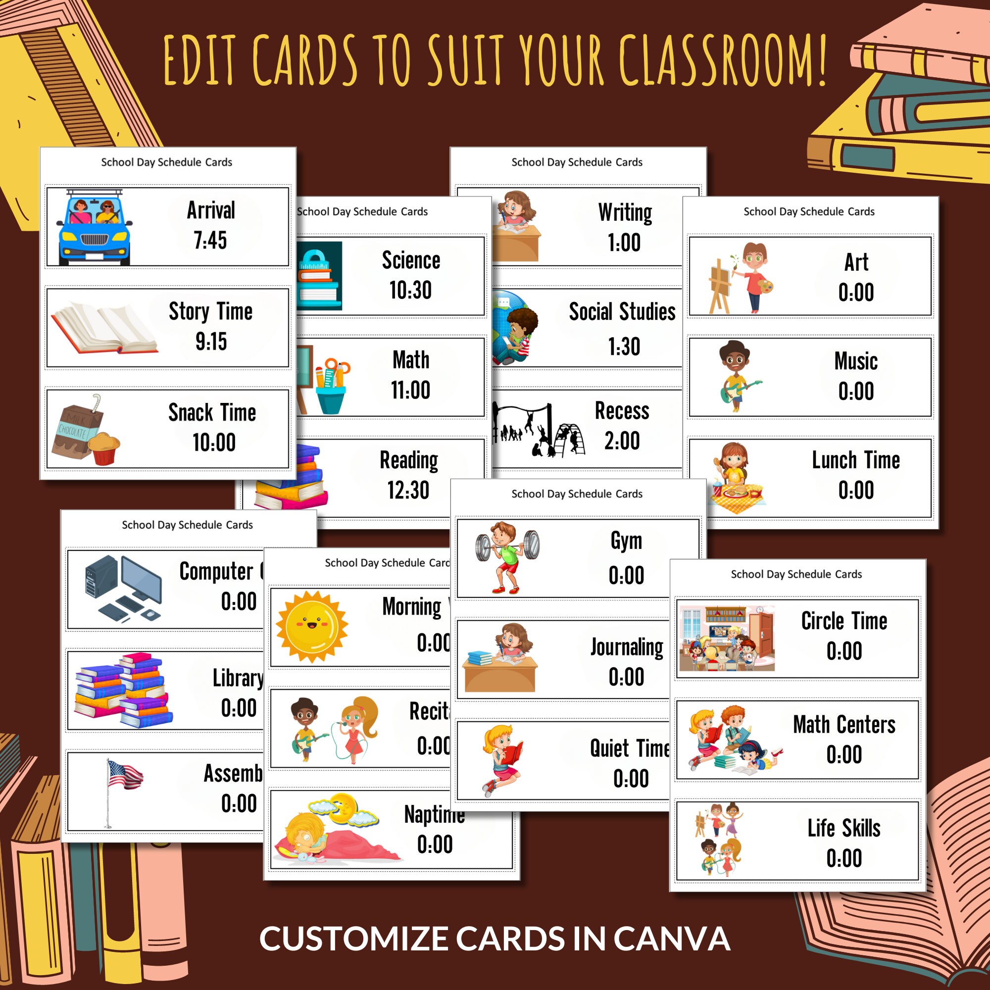 Classroom Schedule Cards,k5 Learning,school Routine Cards,morning ...