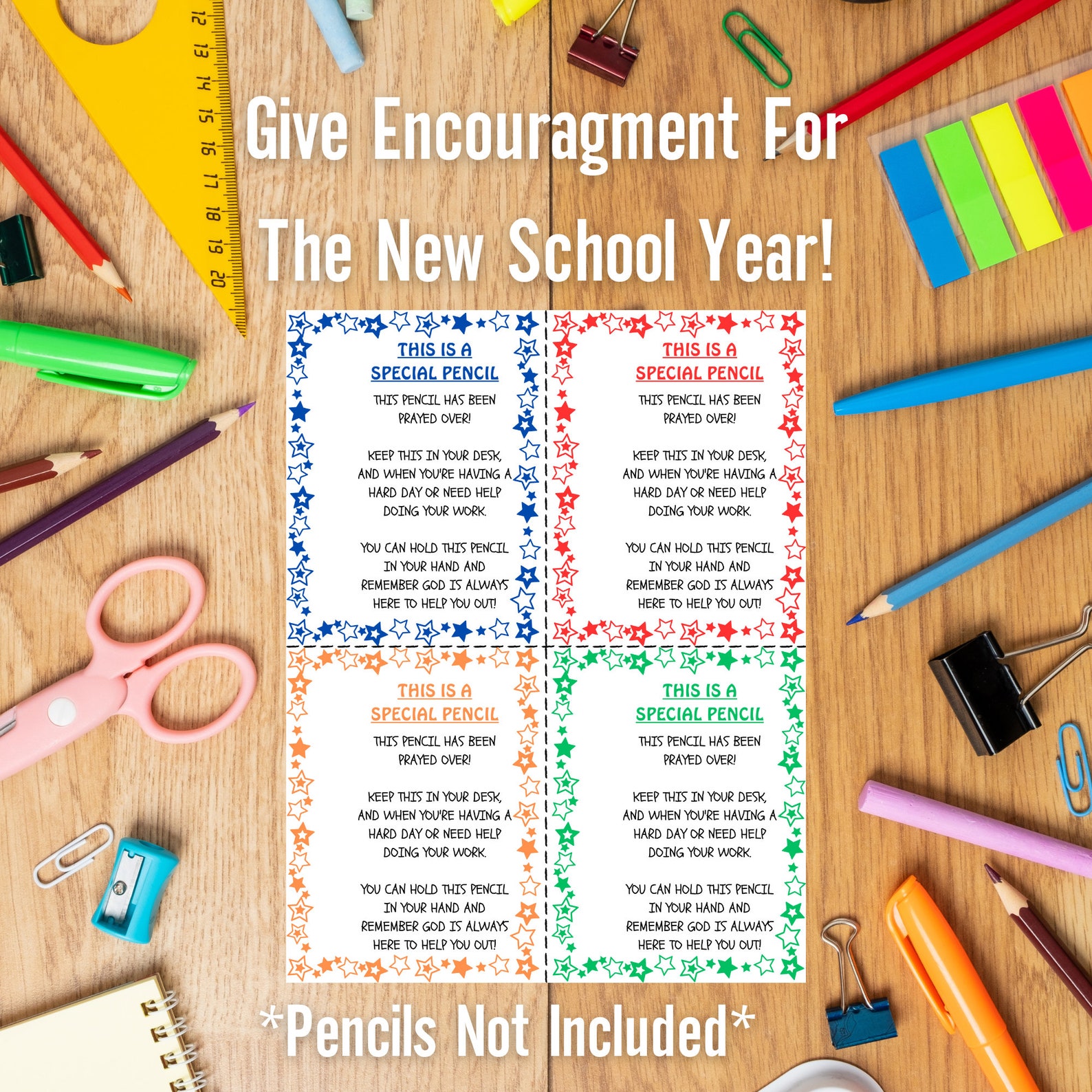 Pencil Prayer Gift Tag: Christian School Student Gift (digital Download ...