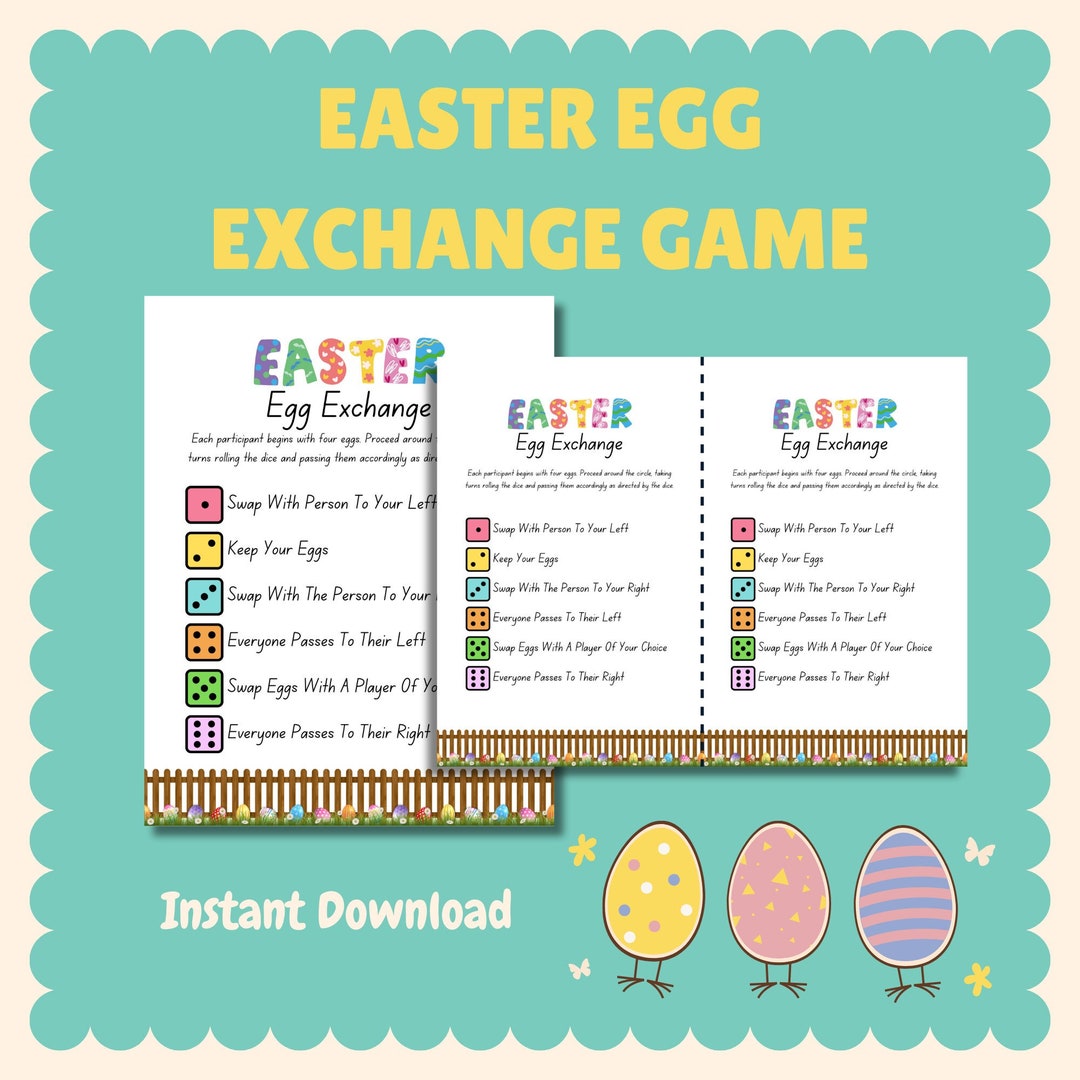 Easter Egg Exchange Dice Game: Printable Family Activity (digital ...