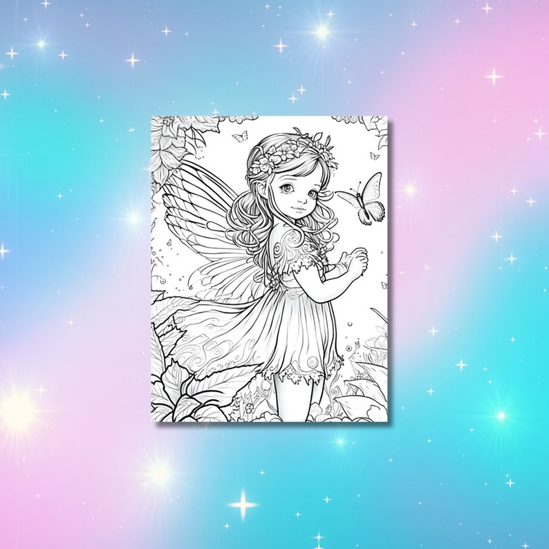 Magical Fairy Coloring Pages Adorable Coloring Books Fairy - Etsy