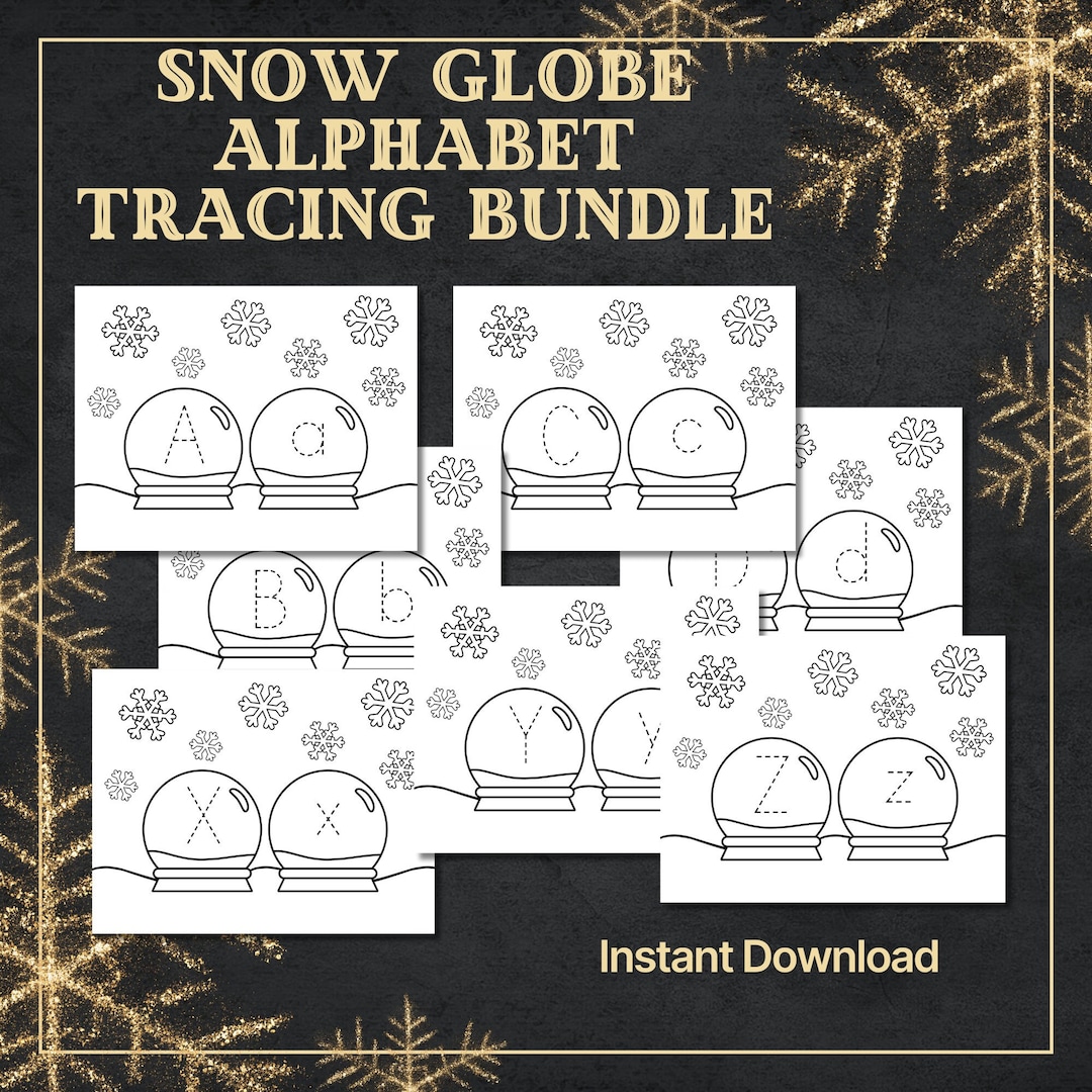 Snow Globe Letters, Letter Recognition Worksheets, Uppercase Tracing ...