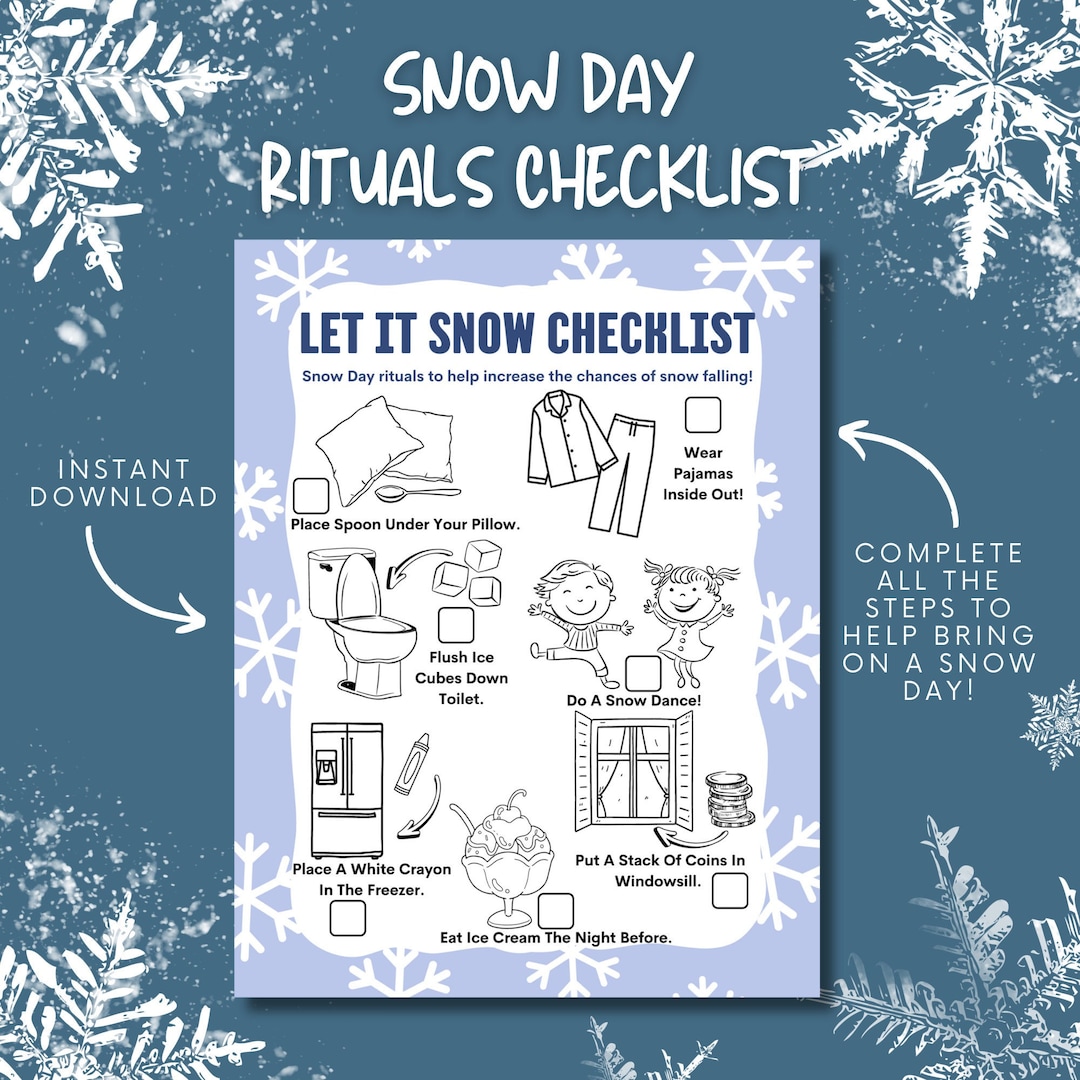 Snow Day Rituals, Winter Checklist, Winter to Do List, Make It Snow ...
