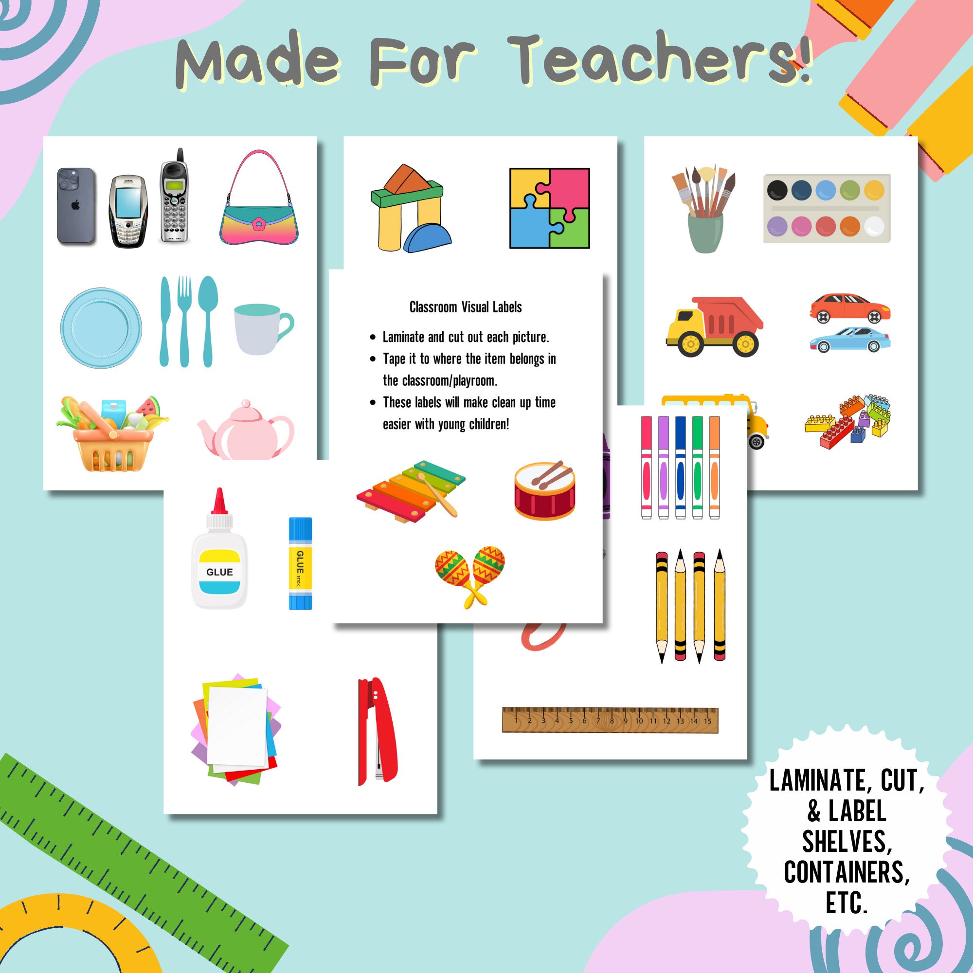 Preschool Classroom Visual Labels: Classroom Management (digital ...