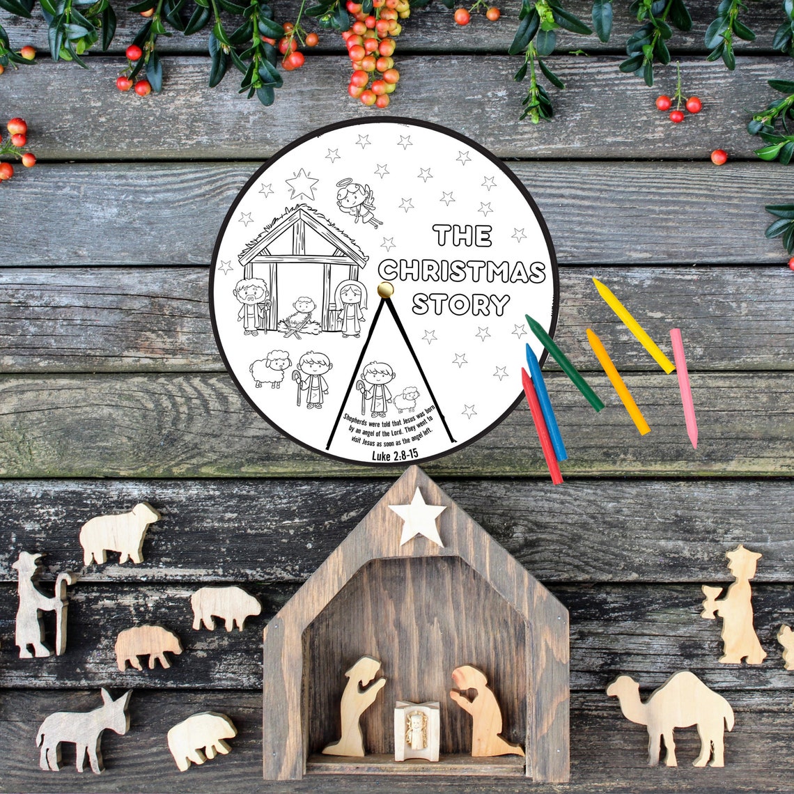 Nativity Coloring Wheel: Christmas Story Activity (digital Download) - Etsy
