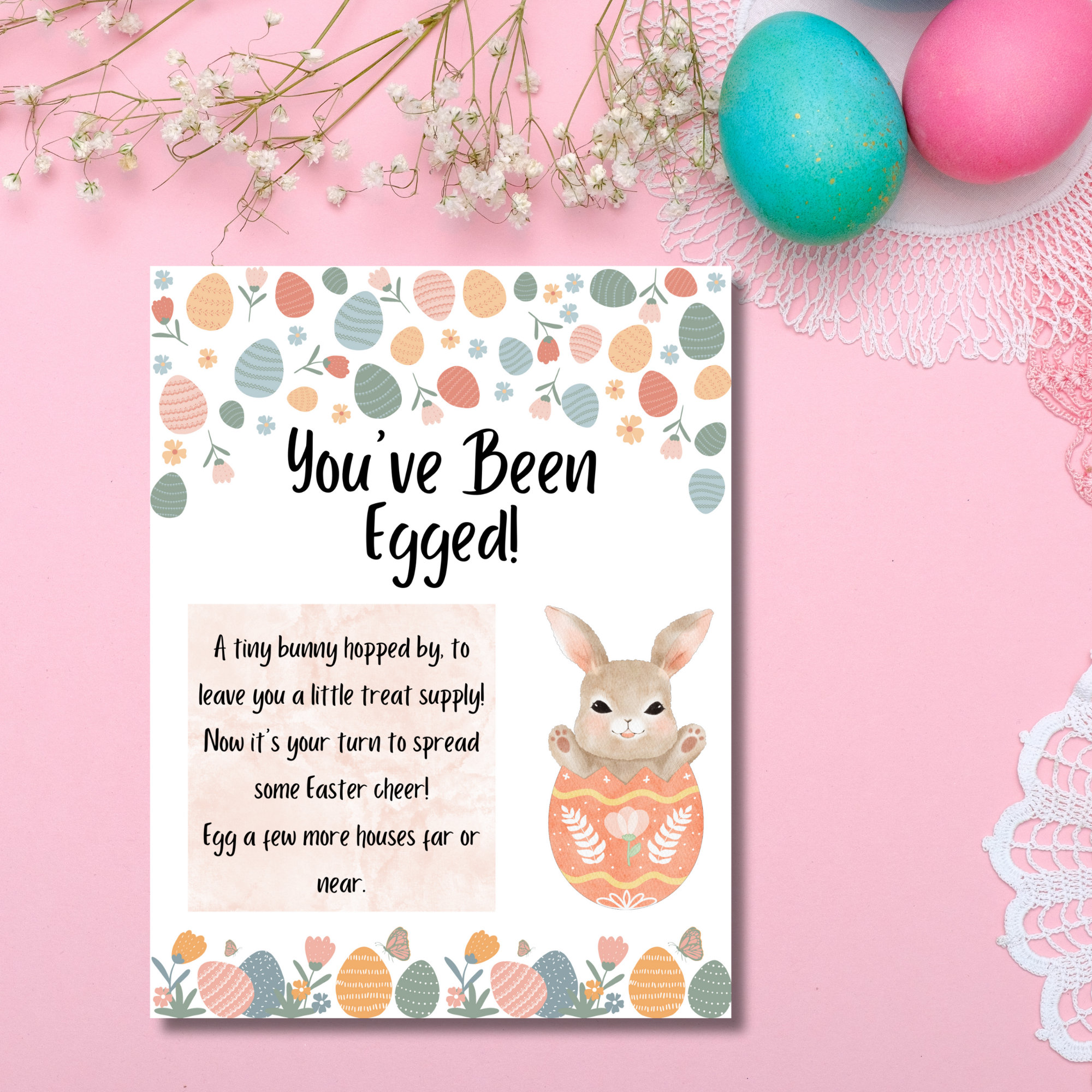 You've Been Egged Printable Set: Neighborhood Easter Fun (digital ...