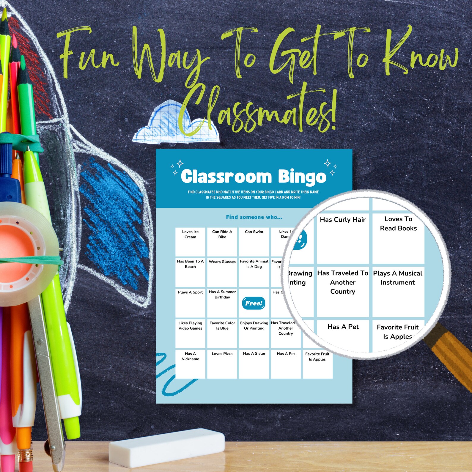 Icebreaker Bingo for Classmates, Get to Know You Bingo, Find Someone ...