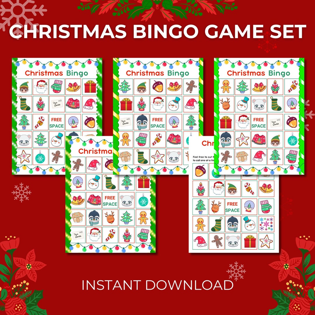 Printable Christmas Bingo Game: Holiday Party Activity (digital ...