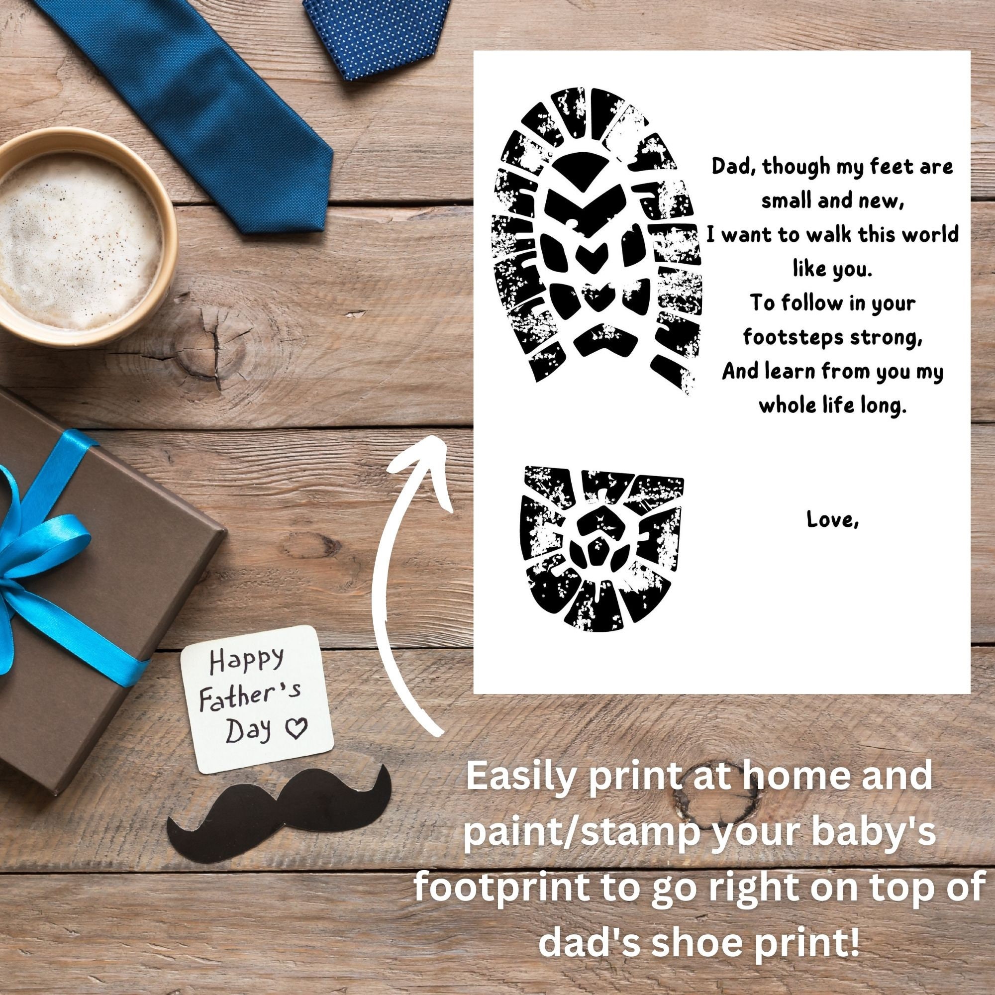 Fathers Day Poem Printable, Footprint DIY Gift, Crafts for Pre-k and ...