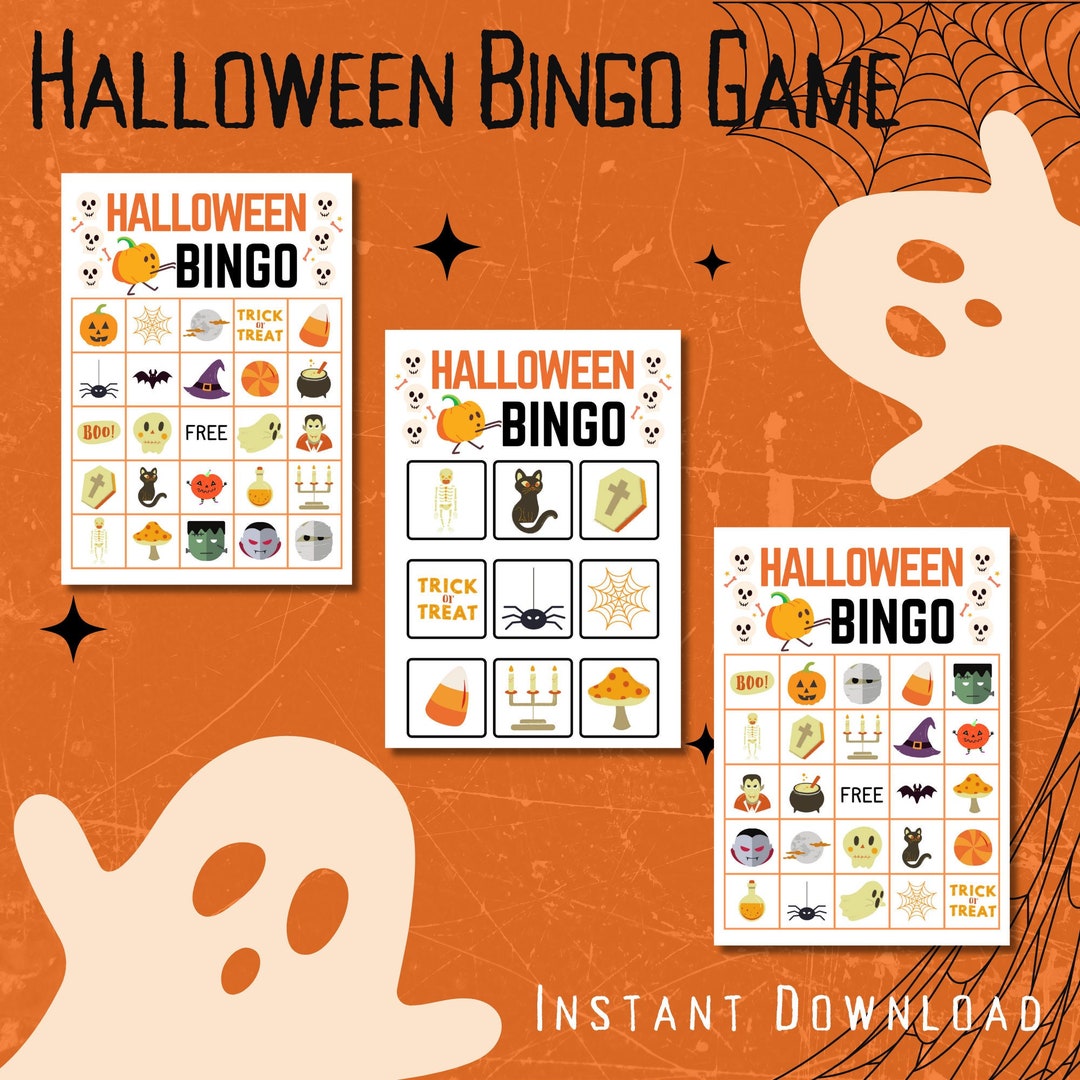 October Bingo, Holiday Bingo, Halloween Bingo, Spooky Game for Kids ...