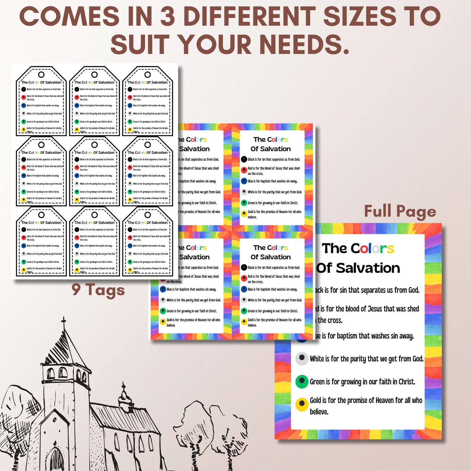 Salvation Bracelet Cards: Sunday School Printable Tags (digital ...