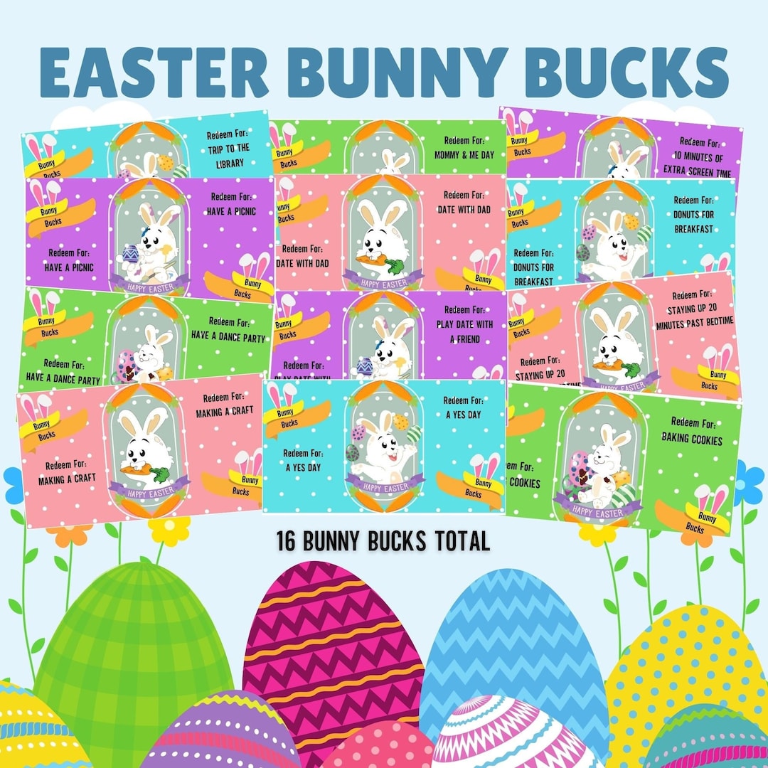 Easter Play Money,bunny Bucks Printable,easter Bunny Bucks Printable ...
