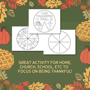 Thanksgiving Coloring Wheel, I Am Thankful For, Gratitude Craft ...