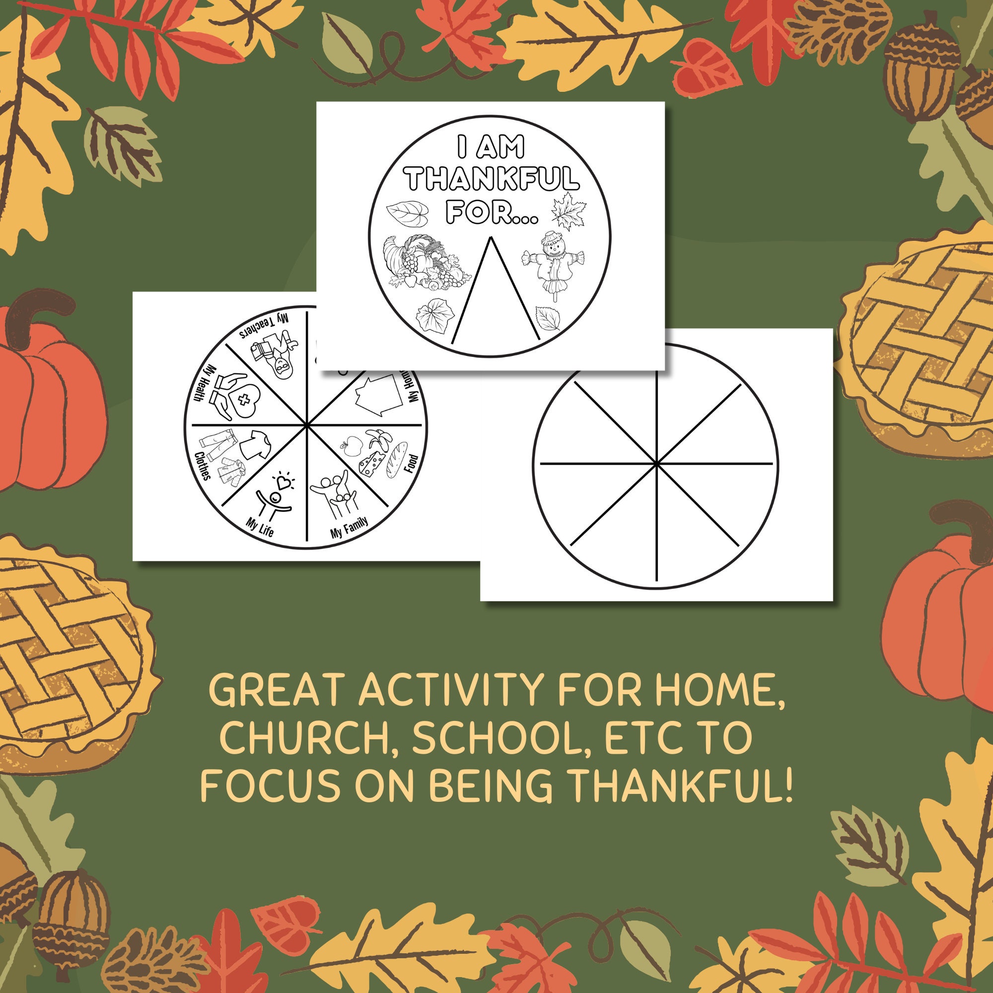 Thanksgiving Coloring Wheel, I Am Thankful For, Gratitude Craft ...