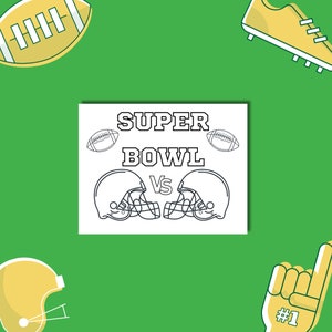 Football Super Bowl Coloring Activity Pages, Game Time Snacks, Game Day ...
