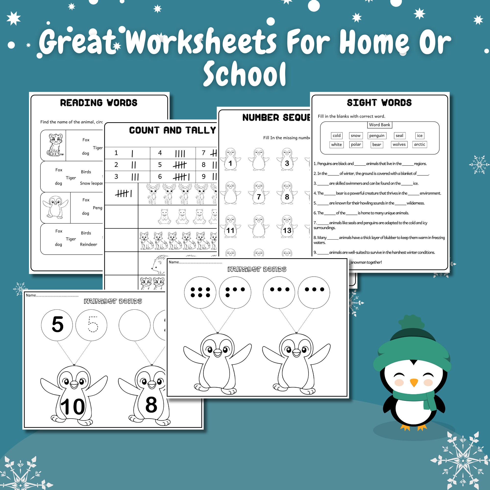 Arctic Animals Unit Study, Winter Animals Unit Study, Penguin Math ...