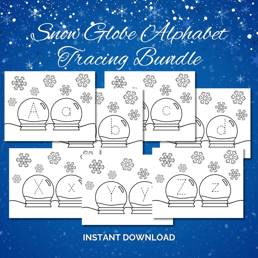 Snow Globe Letters, Letter Recognition Worksheets, Uppercase Tracing ...