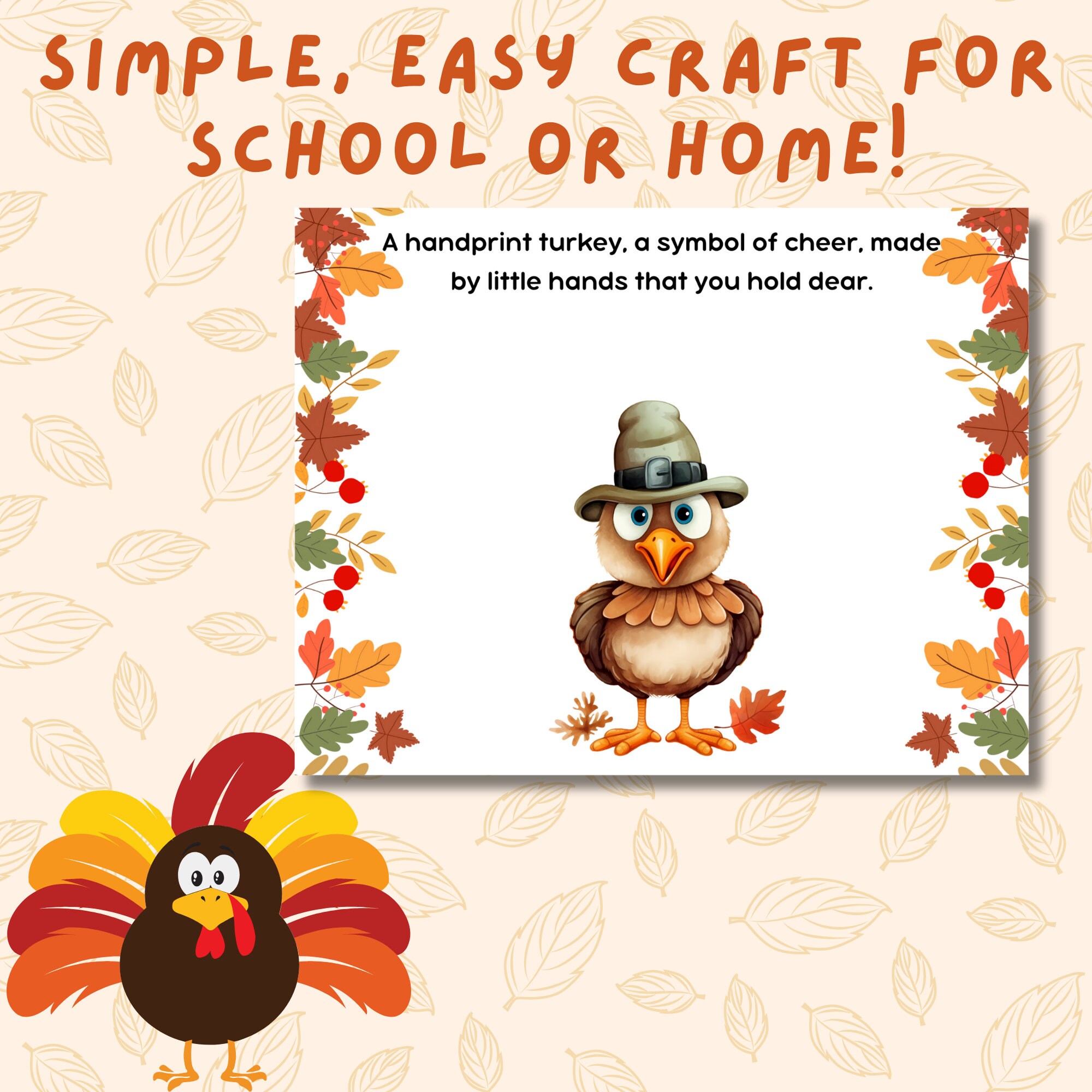 Thankful Turkey Handprint, Seasonal Preschool Crafts, Turkey Handprint ...