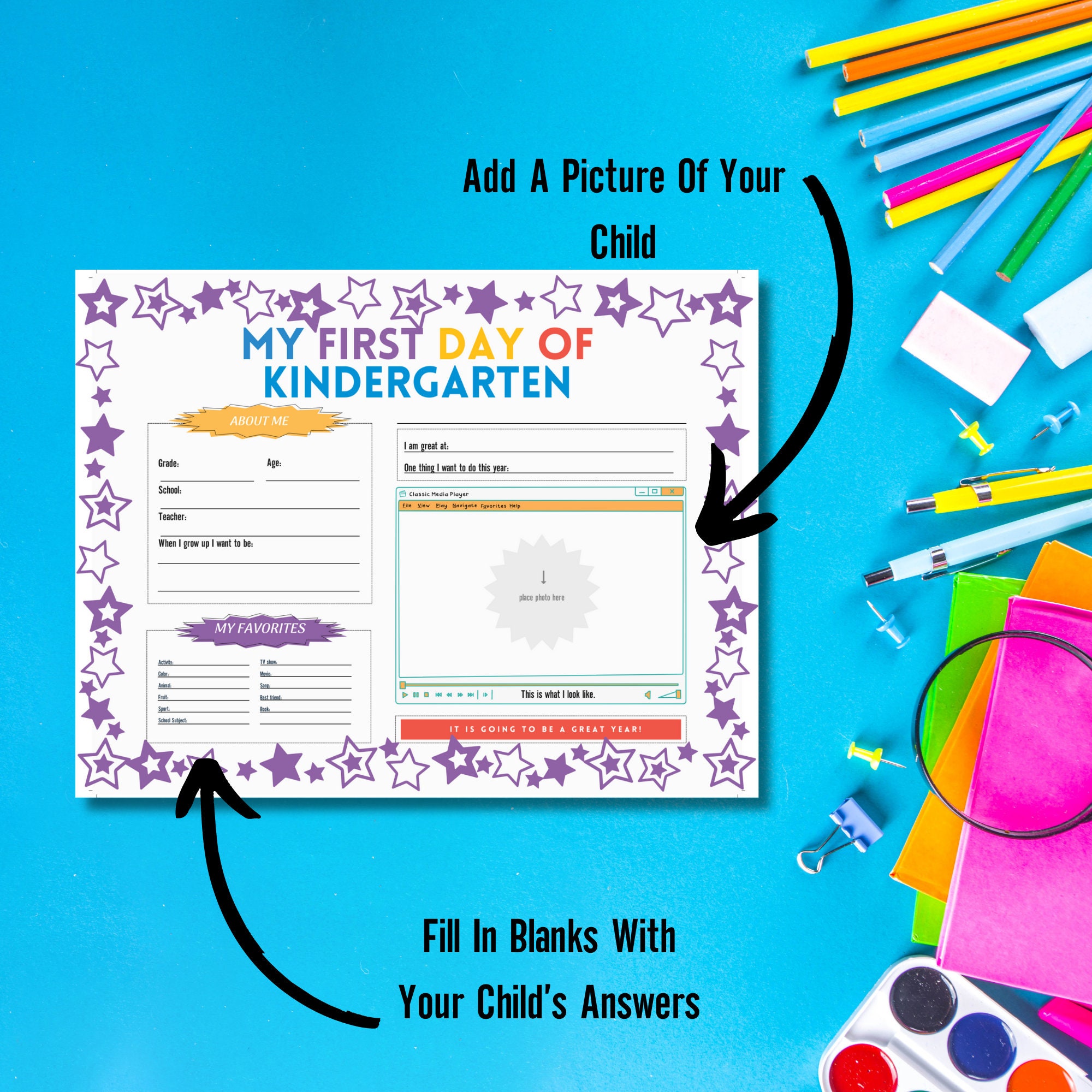 School Memory Box, School Memory Book, Kids Keepsake Journal, School ...