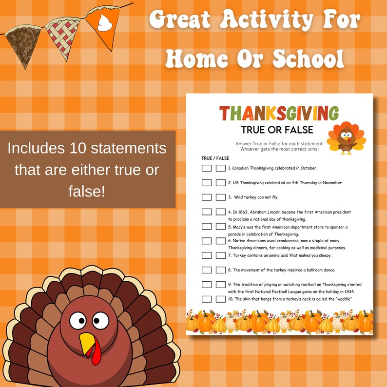 Thanksgiving Fowl Play, Fact or Fiction, True or False, Thanksgiving ...