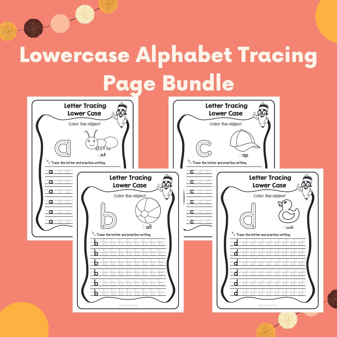 Lowercase Alphabet Tracing Sheets,trace the Alphabet,weekly Homeschool ...