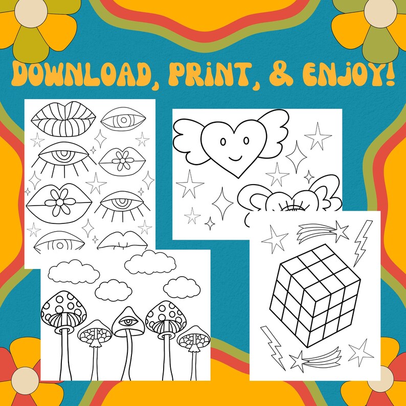 Groovy Coloring Pages,be Groovy Be Very Groovy, Color Study Printable ...