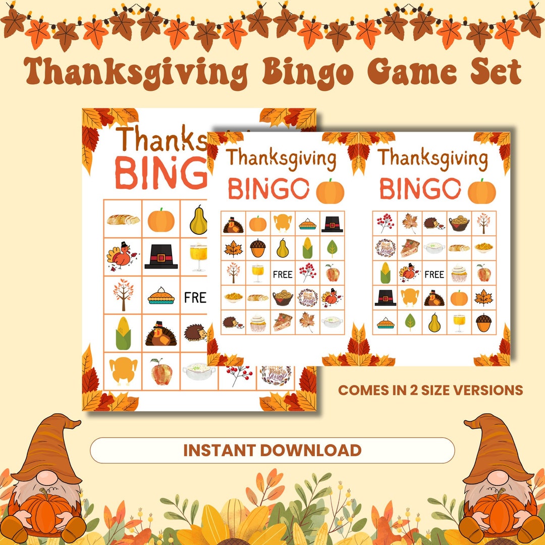 Thanksgiving Bingo Cards, Thanksgiving Dinner Activity, Thanksgiving ...