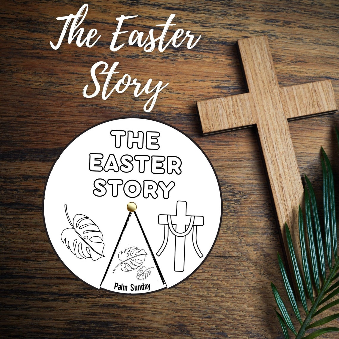 Easter Story Coloring Wheel, Printable Bible Verse Activity,holy Week ...
