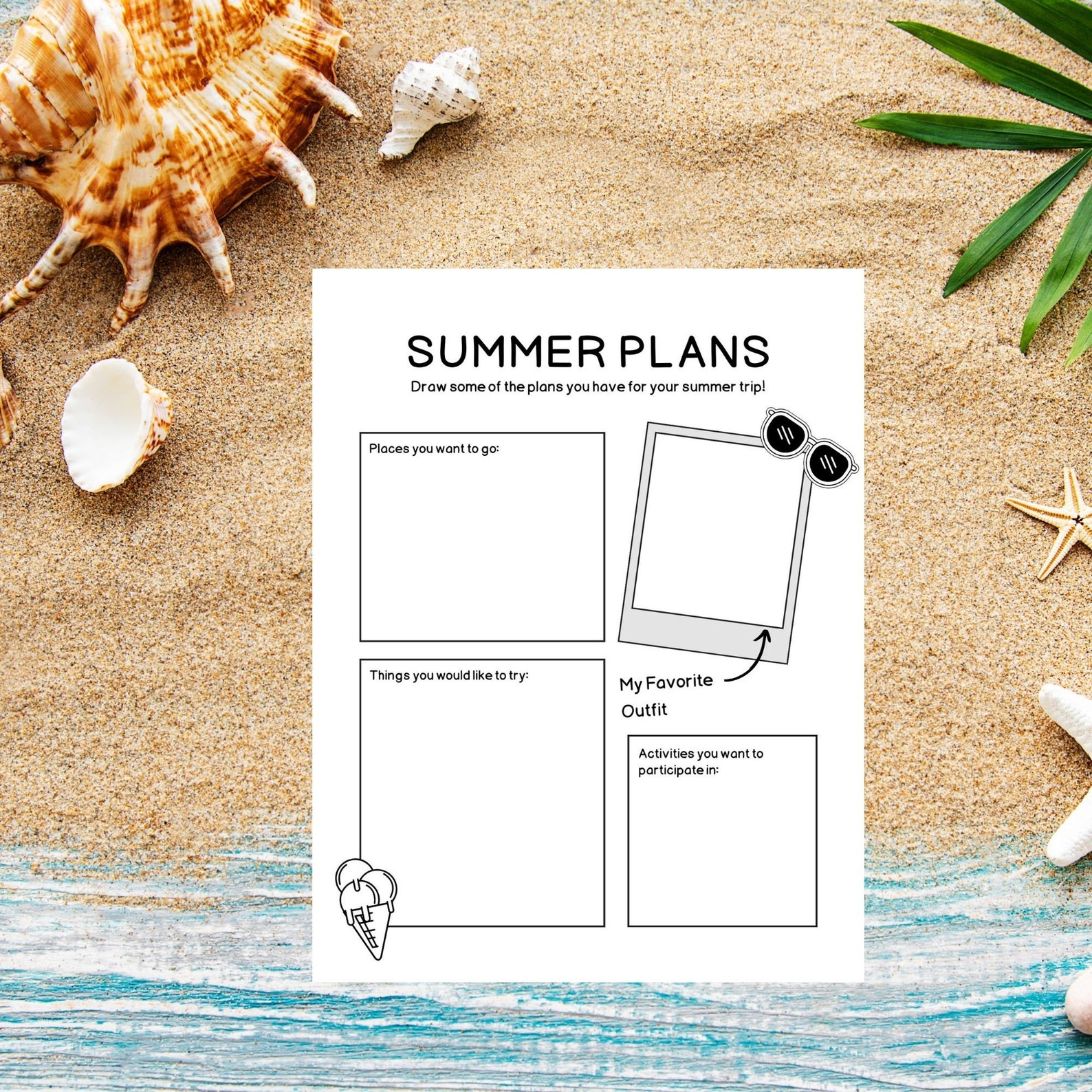 Kid's Vacation Travel Journal: Summer Activity Pages (digital Download ...