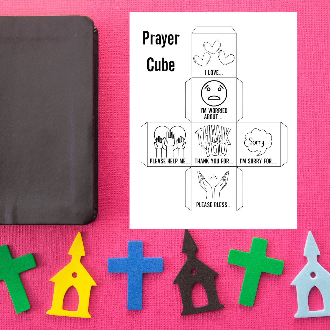 Prayer Cube for Kids Printable Sunday School Activity and Craft Teach ...