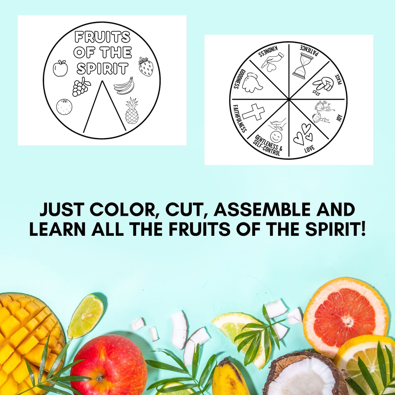 Fruit of the Spirit Coloring Wheel,vacation Bible School,color Wheels ...