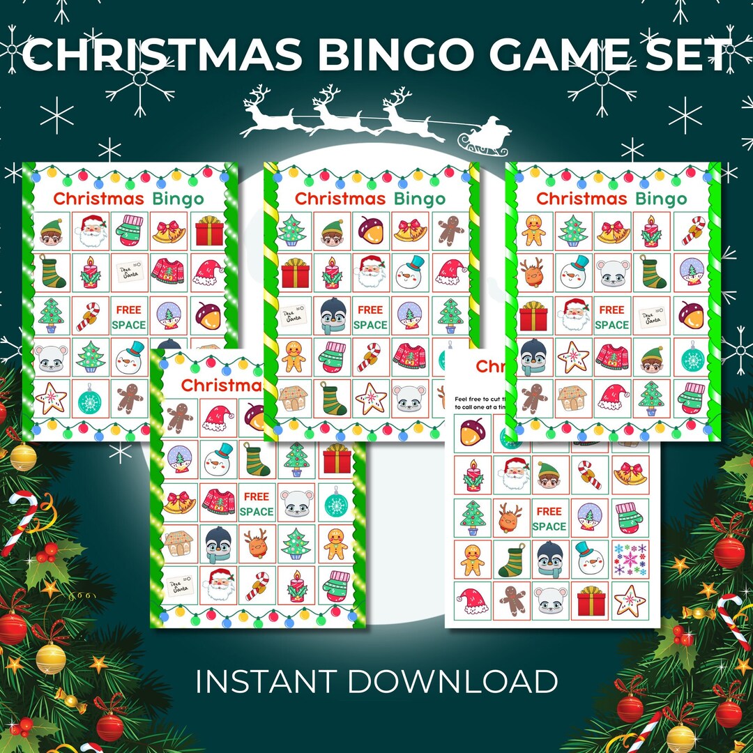 Christmas Bingo Cards, Printable Christmas Bingo, Holiday Bingo Game ...