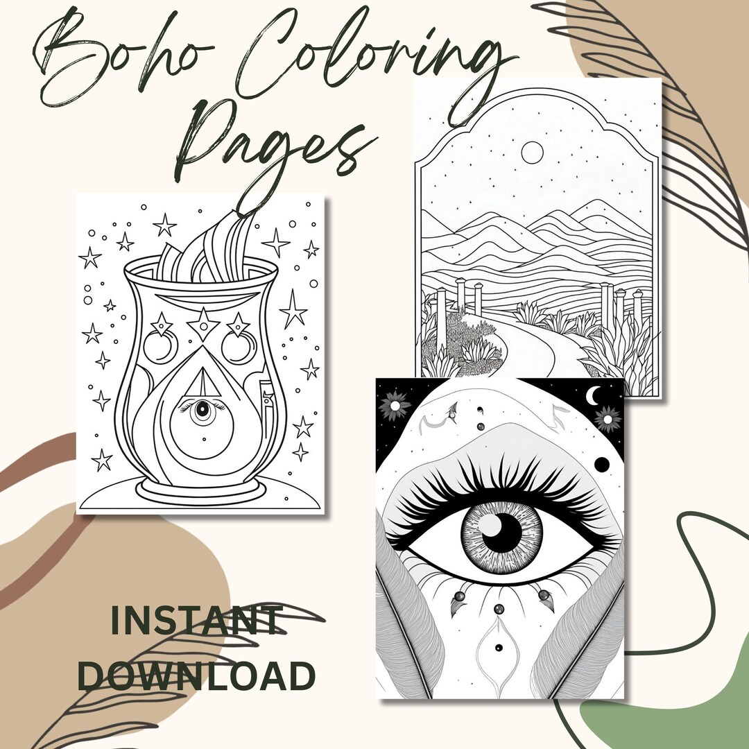 Boho Minimalist Coloring Pages, Boho Coloring Pages, Boho Coloring ...