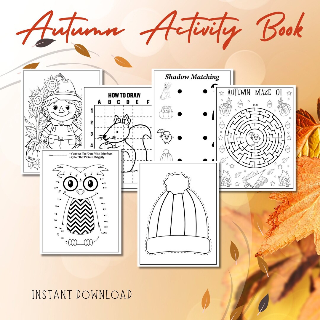 Autumn Activity Book: Preschool Worksheets, Mazes, Shadow Matching ...