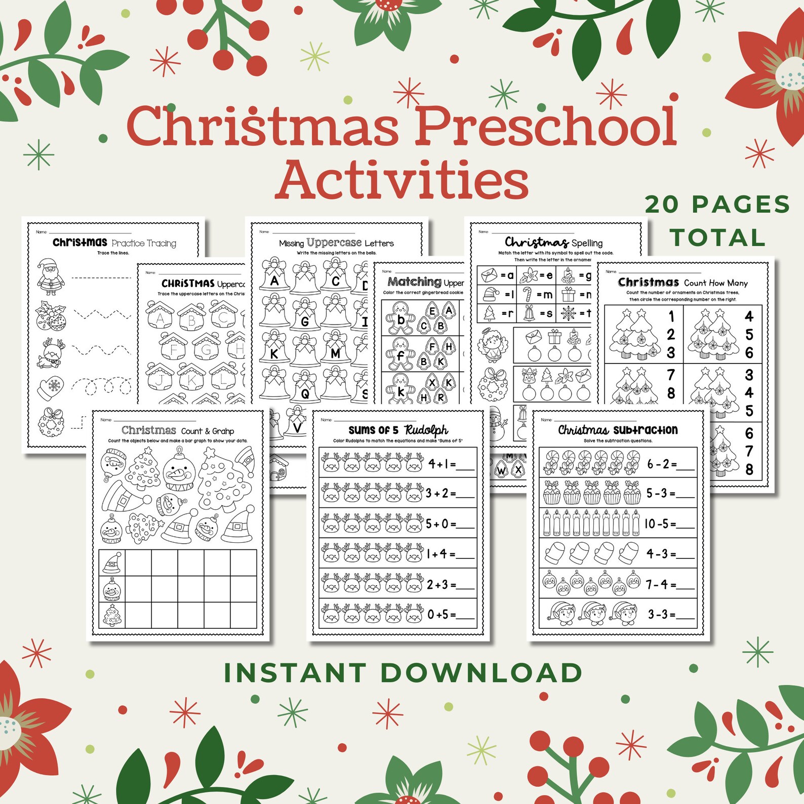 Number Maze, Spelling Practice, Christmas Preschool Printables, Tracing ...