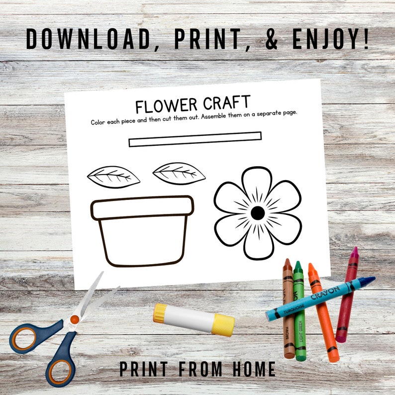 Build A Flower Printable Craft,indoor Preschool Activity,early Spring ...