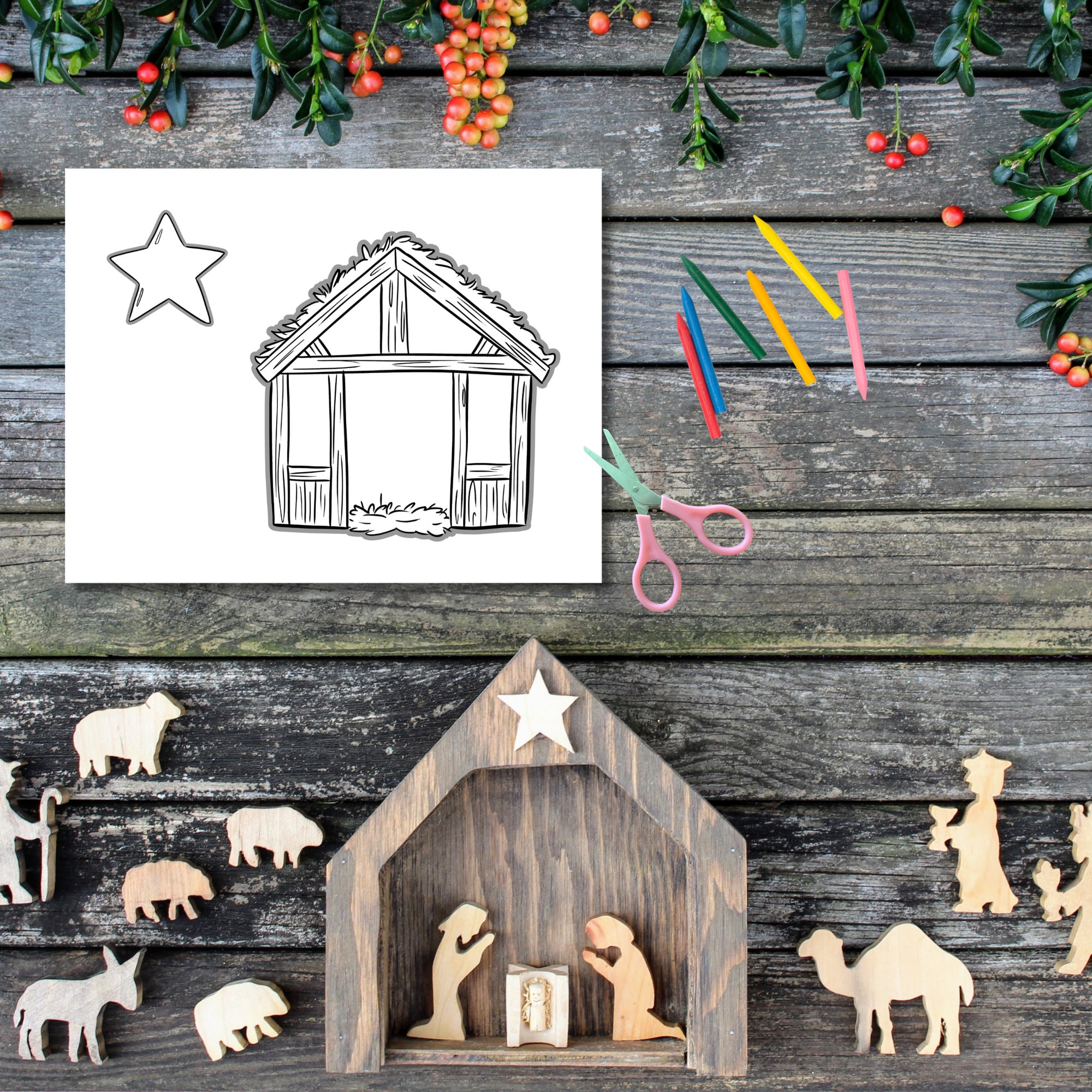 Nativity Kids Activity, Creche Scene, Printable Nativity,advent ...