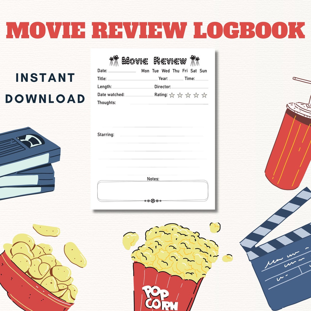 Fun Movie Tracker Gifts,rate Movie Diary,movie Logbook Notebook,movie ...