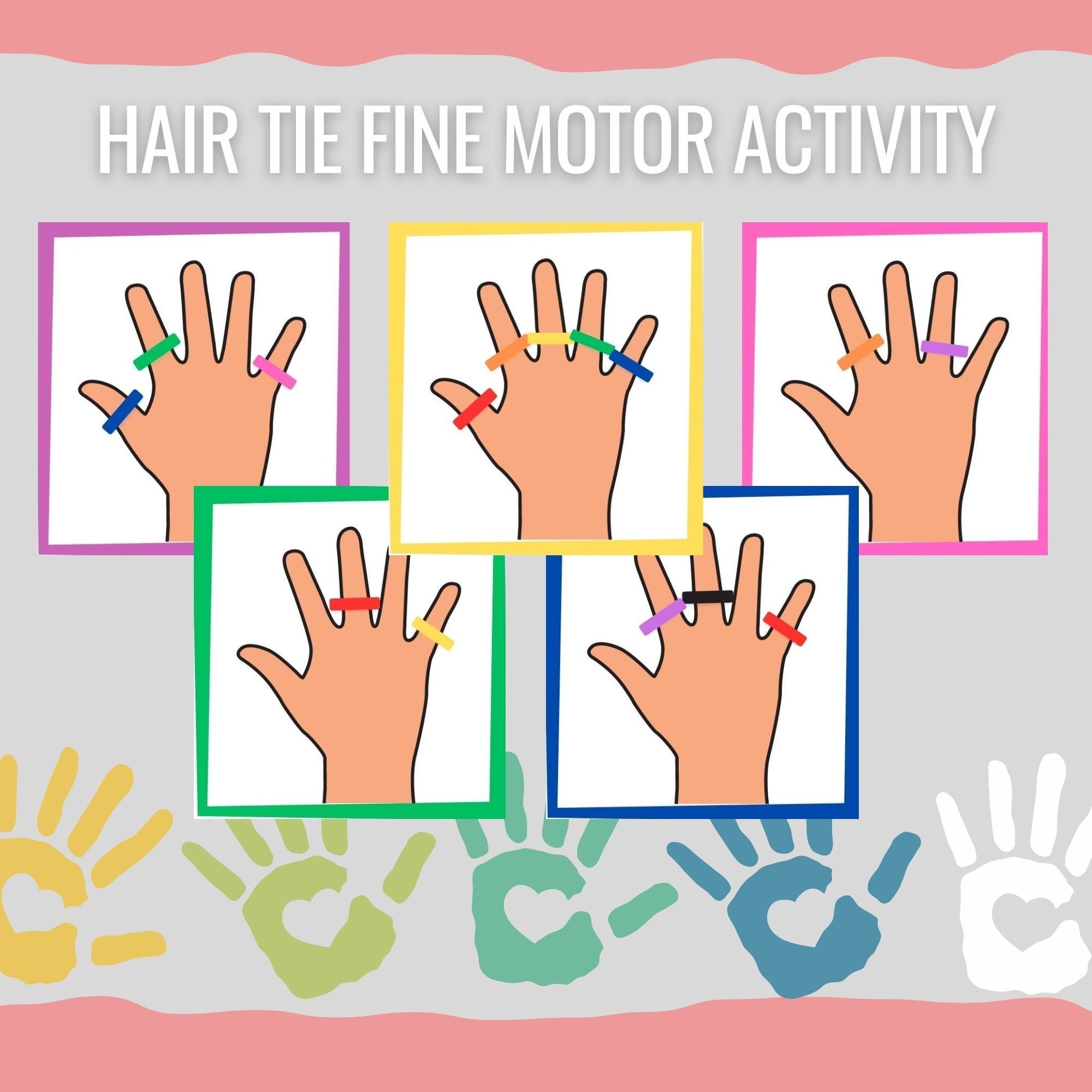 Hair Tie Color Matching Activity: Fine Motor Skills Worksheet (PDF) - Etsy