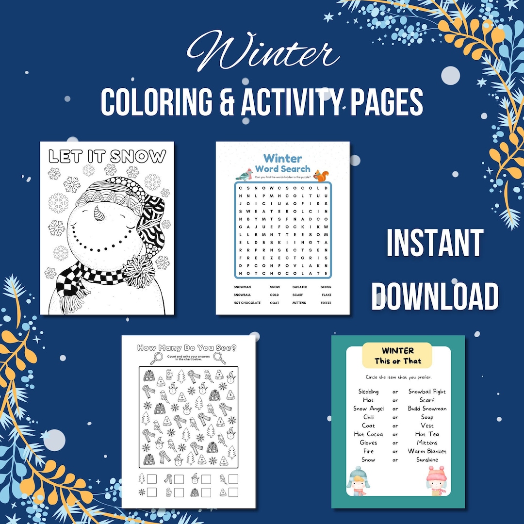 Winter Classroom Party Activities, Winter Word Search, Snow Day Games ...